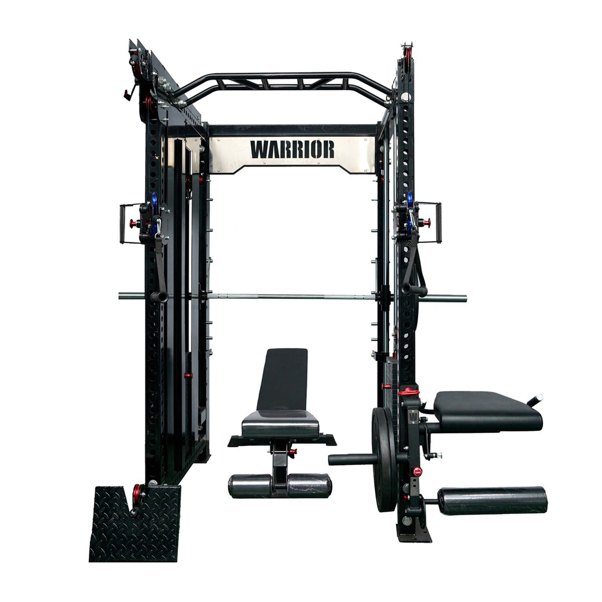Warrior 3.5 Cable Crossover Pulley Power Rack Gym System w/ Lat Pulldo ...