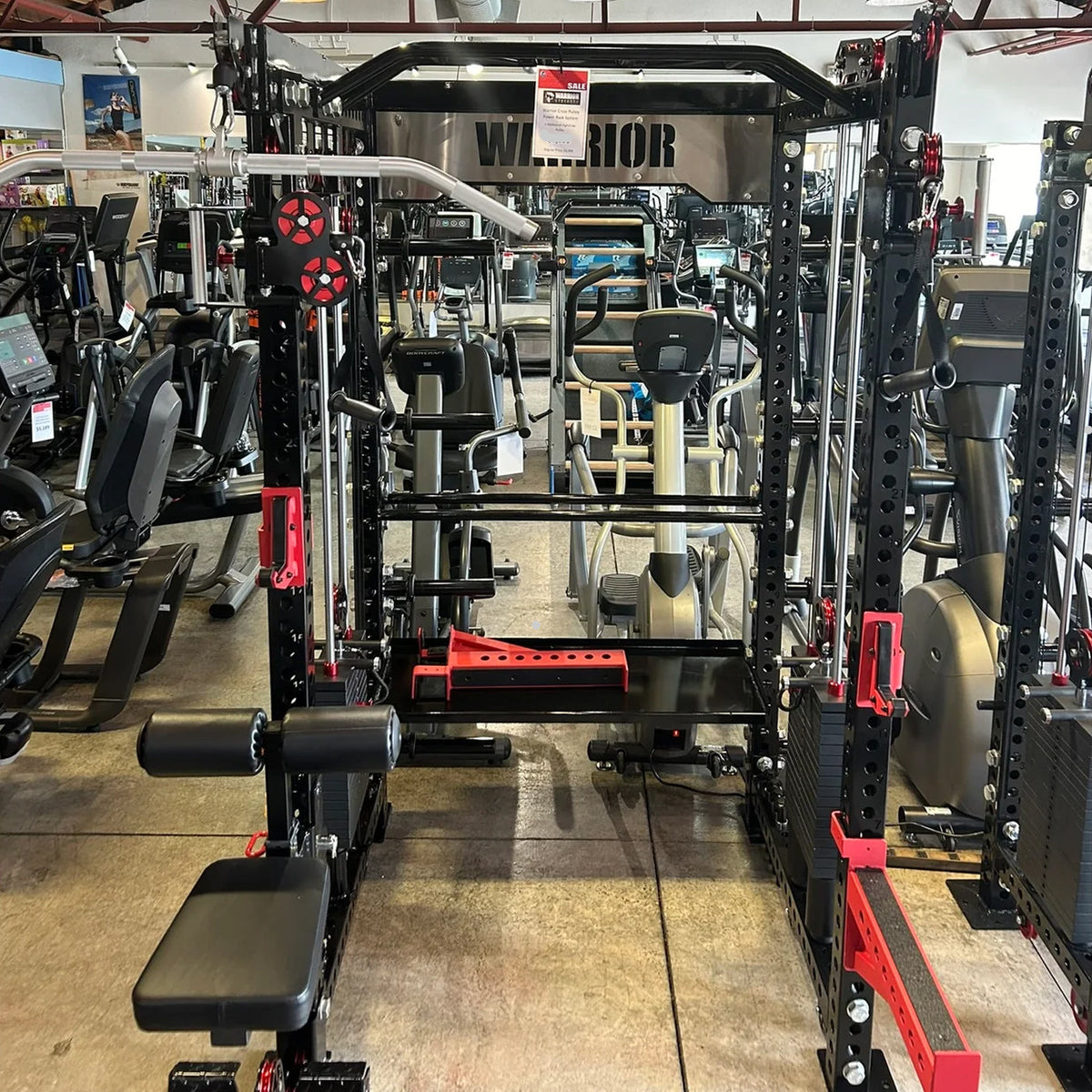 Warrior 3.0 Cable Crossover Pulley Power Rack Gym System w/ Lat Pulldo ...